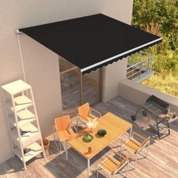 MAISONCHIC - Einziehbare Markise Sonnenmarkise Sonnenschutz Terrasse Balkon Auvent Handbetrieben 400 x 300 cm Anthrazit RGDCH655989