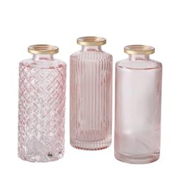 Boltze Vase Adore 3er Set, H13/Ø5 cm, rosa