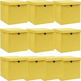 Aufbewahrungsboxen mit Deckeln 10 Stk. Gelb - Gelb - Prolenta Premium