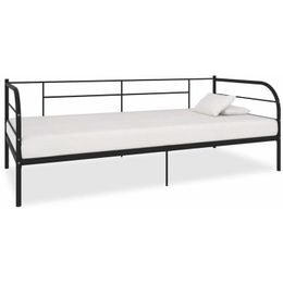 Tagesbett-Rahmen,Gästebett Schwarz Metall 90×200 cm vidaXL