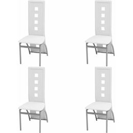 Esszimmerstühle 4 Stk. Küchenstuhl Weiß Kunstleder vidaXL