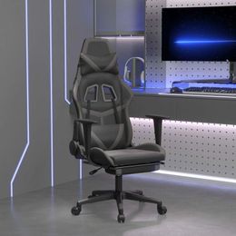 Gaming-Stuhl mit Fußstütze Schwarz und Grau Kunstleder vidaXL185124