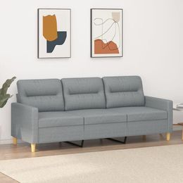 3-Sitzer-Sofa,Sofas gerade Hellgrau 180 cm Stoff vidaXL