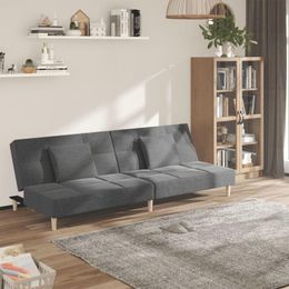 Bonnevie - Schlafsofa 2-Sitzer mit 2 Kissen Hellgrau Stoff vidaXL255222