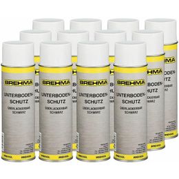 Brehma - 12x Unterbodenschutz Steinschlagschutz Spray schwarz 500ml ubs
