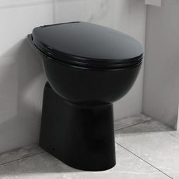 Prolenta Premium - Hohe Spülrandlose Toilette Soft-Close 7cm Höher - Schwarz