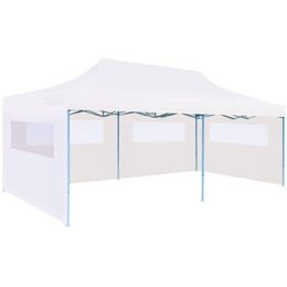 Bonnevie - Pop-Up Partyzelt Festzelt mit Seitenwänden Faltbar 3 x 6 m Stahl Weiß vidaXL