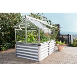 Vitavia - Hochfrühbeet Gaia Jumbo aluminium blank 122 x 83 x 137 cm (mit Unterbau) 3 mm esg