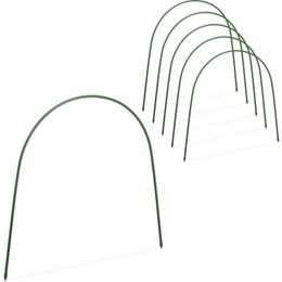 Tunnelbögen, 6er Set, Bügel für Pflanztunnel & Hochbeet, HxB: 60 x 62 cm, witterungsbeständig, biegsam, grün - Relaxdays