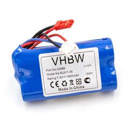 vhbw - Li-Ion Akku 1800mAh (7.4V) kompatibel mit Modellbau Revell Big One Next 23981, F-645 Hubschrauber, mjx F-45, The Big One 24056