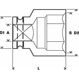 Bosch - Steckschlüsseleinsatz, sw 27 mm, l 57 mm, 54 mm, M18, 45,5 mm