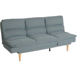Schlafsofa HHG 368, Gästebett Schlafcouch Couch Sofa, Schlaffunktion Liegefläche 180x110cm Stoff/Textil blau-grau - blue