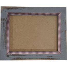 Bilderrahmen HHG 365, Fotorahmen Holzrahmen, 21x26cm Shabby-Look Landhaus grau - grey