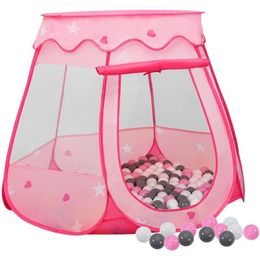 Kinderspeeltent met 250 ballen 102x102x82 cm roze - vidaXL