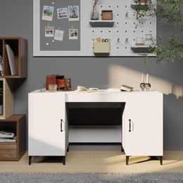 Bureau 140x50x75 cm bewerkt hout wit - vidaXL