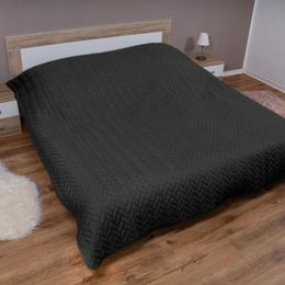 Bestlivings - Tagesdecke xl (140x210 cm) mit wattierter Zwischenlage (Schwarz) Bettüberwurf - ÖKO-Tex 100, Sommerdecke gesteppt - Steppdecke,