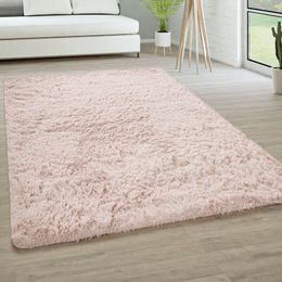 Hochflor Teppich Wohnzimmer Fellteppich Kunstfell Shaggy Flauschig Einfarbig 80x150 cm, Creme - Paco Home