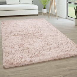 Hochflor Teppich Wohnzimmer Fellteppich Kunstfell Shaggy Flauschig Einfarbig 120x170 cm, Creme - Paco Home