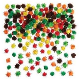 Selbstklebende Glitzer Pom Poms in Herbstfarben (200 Stück) Bastelbedarf Verzierung & Dekorationen