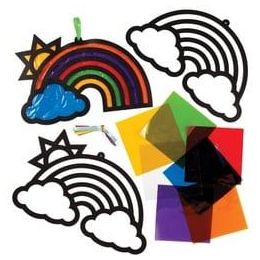 Deko-Anhänger-Bastelsets "Regenbogen" mit Buntglas-Effekt (6 Stück ) Bastelsets