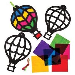 Deko-Anhänger "Heißluftballons" mit Buntglas-Effekt (6 Stück ) Bastelsets