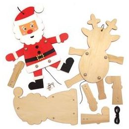 Weihnachtsmann & Rentier Holzpuppen-Kits (4 Stück) Bastelaktivitäten zu Weihnachten