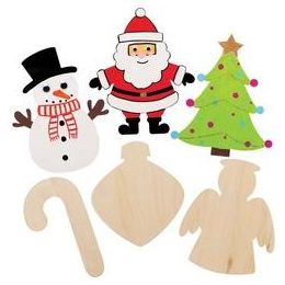 Weihnachtliche Holzformen (10 Stück) Bastelaktivitäten zu Weihnachten