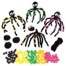 Anhänger-Bastelsets "Spinne" mit Perlen (4 Stück) Halloween-Basteleien