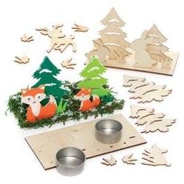 Winterwald Teelichthalter aus Holz (3 Stück) Bastelaktivitäten zu Weihnachten