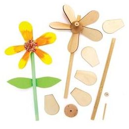 Blumen Windrad aus Holz (5 Stück) Basteln mit Holz