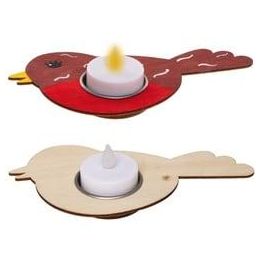 Holz-Teelichthalter "Vogel" (4 Stück) Bastelaktivitäten zu Weihnachten