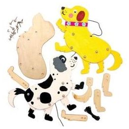 4 x Bastelsets Holzfiguren "Hund", Basteln für Kinder