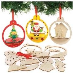 Weihnachtskugel-Holzbastelset (5 Stück) Bastelaktivitäten zu Weihnachten