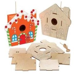 Lebkuchen-Vogelhaus Bastelset aus Holz (2 Stück) Bastelaktivitäten zu Weihnachten
