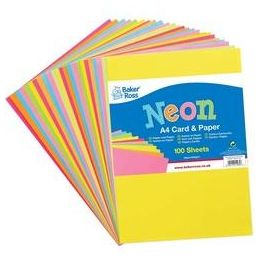 Pappe & Papier in Neonfarben (102 Stück) Bastelbedarf Pappe & Papier
