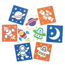Schablonen "Sonnensystem" für Kinder (6 Stück) Bastelmaterial
