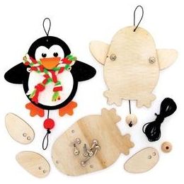 Bewegliches Pinguin-Holzbastelse (5 Stück) Bastelaktivitäten zu Weihnachten