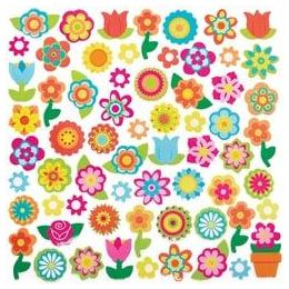 Sticker "Blumen" 200 Stück (200 Stück ) Bastelbedarf Verzierung & Dekorationen