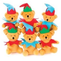 Weihnachtliche Teddys im Elfkostüm (3 Stück ) Weihnachtsspielzeug