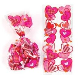 Geschenktüten mit Herzen aus Zellophanpapier (20 Stück) Partyzubehör