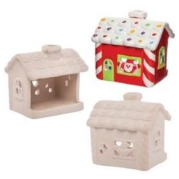 Santa's Workshop Keramik Teelichthalter (Box mit 3) Bastelaktivitäten zu Weihnachten