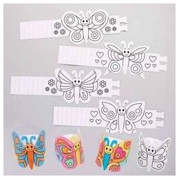 Schmetterlings-Armband zum Ausmalen (15 Stück) Schmuck Basteln