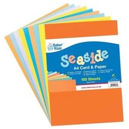 Pappe & Papier-Set in Meeresfarben (100 Stück) Bastelbedarf Pappe & Papier