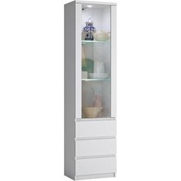 Lomadox Vitrine mit led Beleuchtung in weiß FORTALEZA-129, b/h/t ca. 50,1/200/40 cm