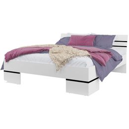 Lomadox Bett Doppelbett, 180 cm Liegefläche, in weiß VALLETTA-83, b/h/t ca. 186/89/217 cm - weiß