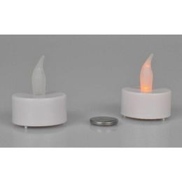 BURI LED-Teelichter 2er-Set mit Batterien elektrische Kerze Dekolicht Teelicht weiß