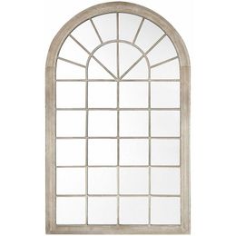Beliani Wandspiegel Beige 77 x 130 cm Metall mit Glas Fensteroptik im gotischen Stil - Beige