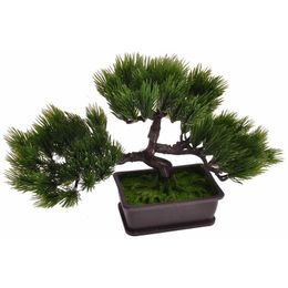 BURI Künstlicher Bonsai-Baum im Topf 26x21x13cm Kunstpflanze Tischdeko Fensterdeko