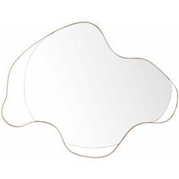 Beliani Wandspiegel Gold Glas und Metall 59x77 cm mit Dünnem Rahmen Asymmetrisch Unförmig Modern Wohnaccessoire Wohnzimmer Schlafzimmer Wohnbereich - Gold