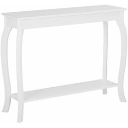 Beliani Konsolentisch Weiß 30 x 100 cm mdf Tischplatte Gefärbt Rechteckig Modern - Weiß